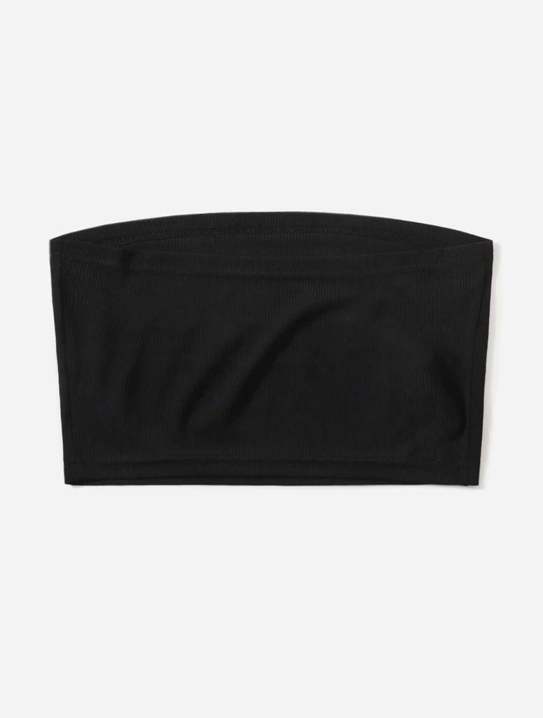 Teen Solid Black Rib Fitted Tube Top – TEENTOPS